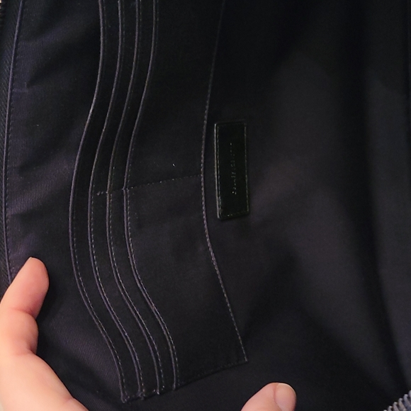 Yves Saint Laurent | Bags | Ysl Black On Black Leather Laptop Document ...